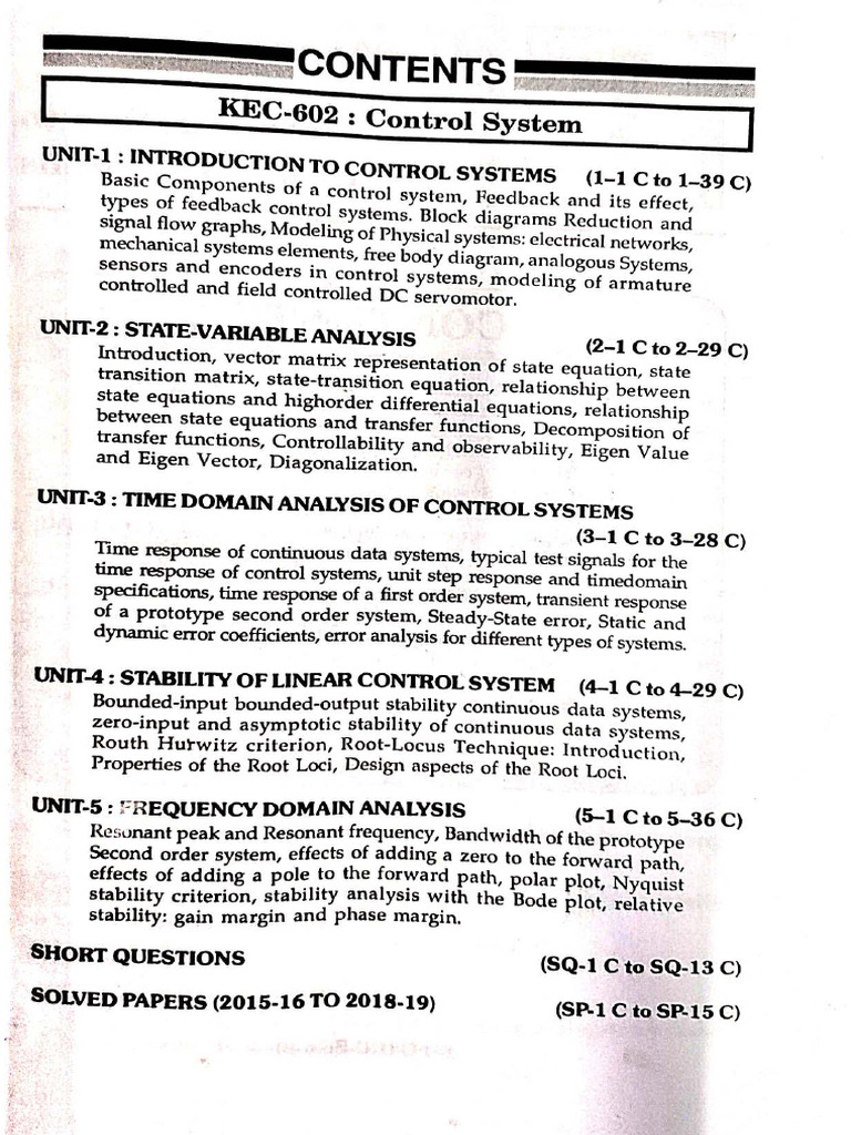Control System | PDF