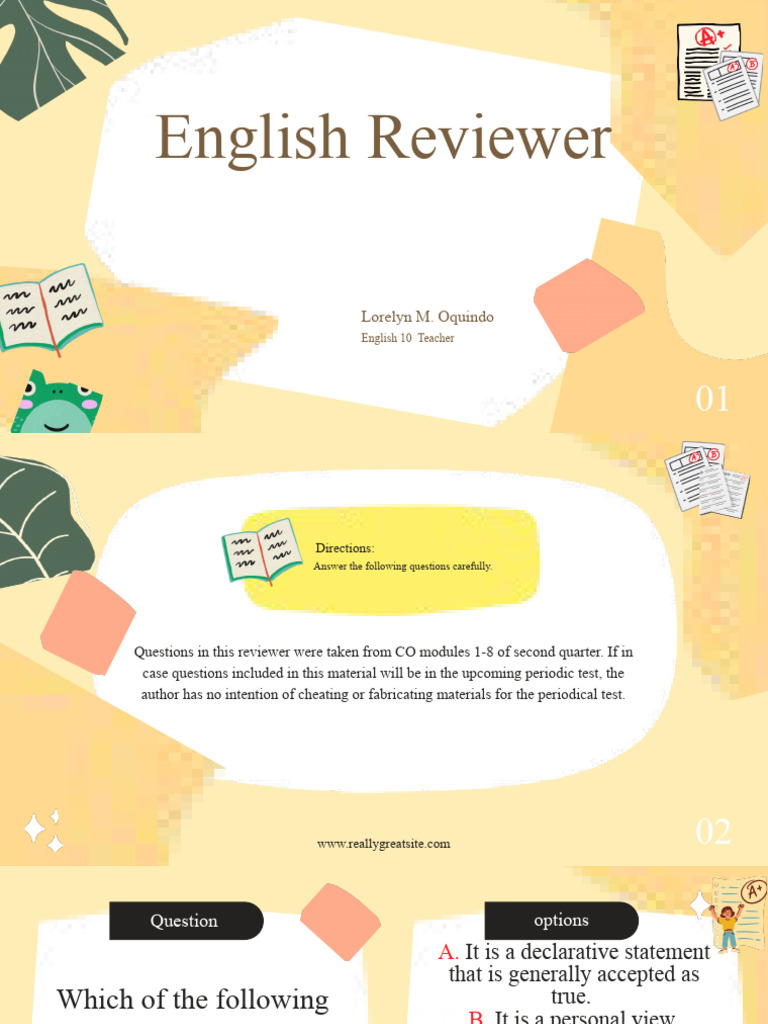 Second Periodical Test Reviewer | PDF | Gesture | Information