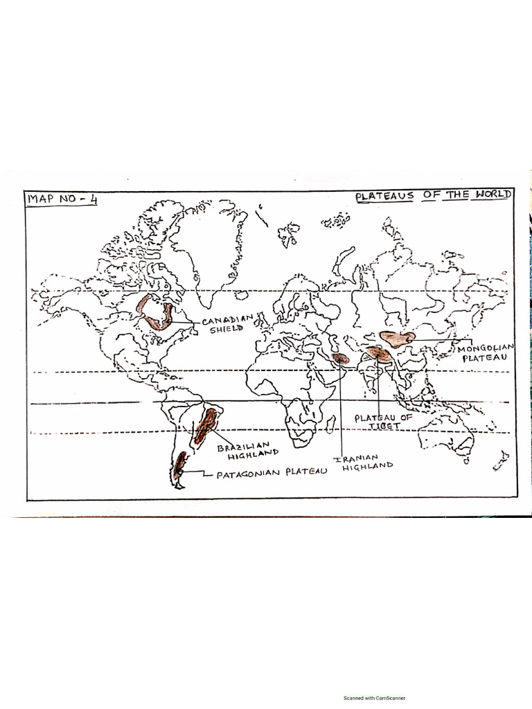 CL 9 Geog World Map 4 Plateaus PG | PDF