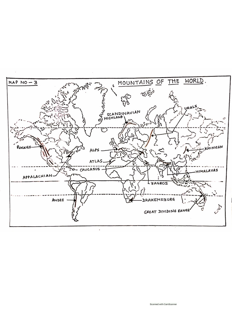 CL 9 Geog World Map 3 Mountains PG | PDF