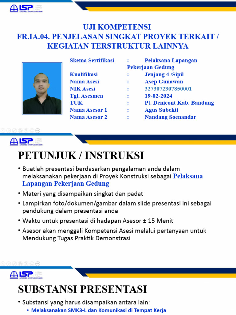 Tugas Asesi Asep Gunawan - Pelaksana Pekerjaan Bangunan Gedung Jenjang ...