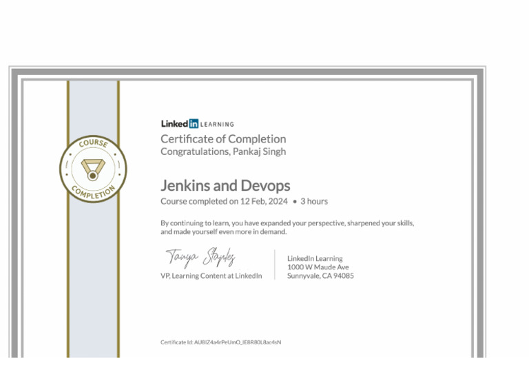 LinkedIn Certificate | PDF