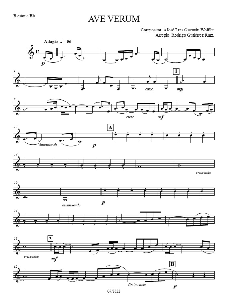 AVE VERUM - Baritone BB | PDF