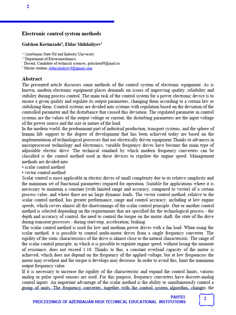 Electronic Control Systems Analysis | PDF | Magnetic Field | Electric Motor