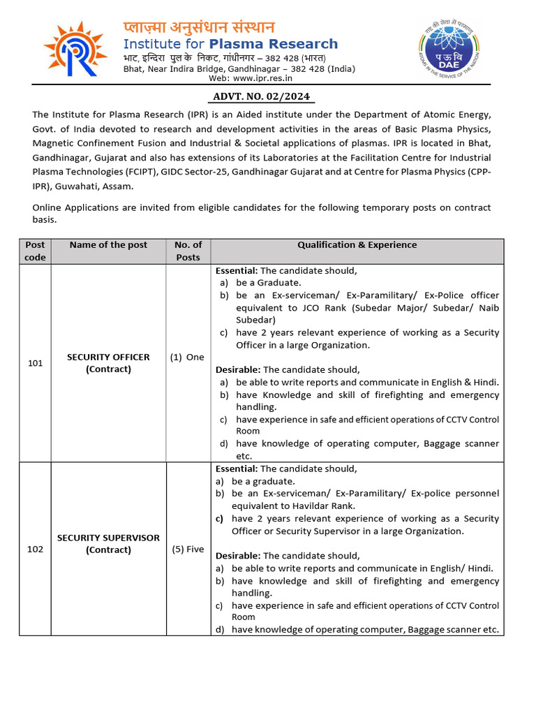 Advt No. 02 2024 English | PDF