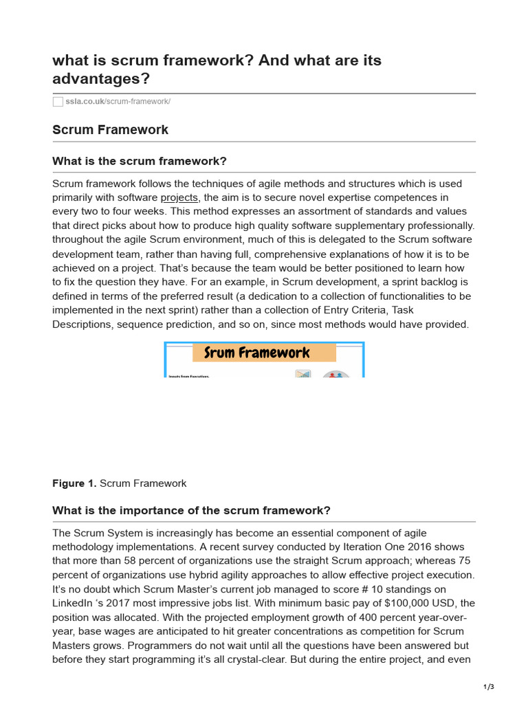 what is scrum framework And its advantag | PDF | Scrum (Software ...