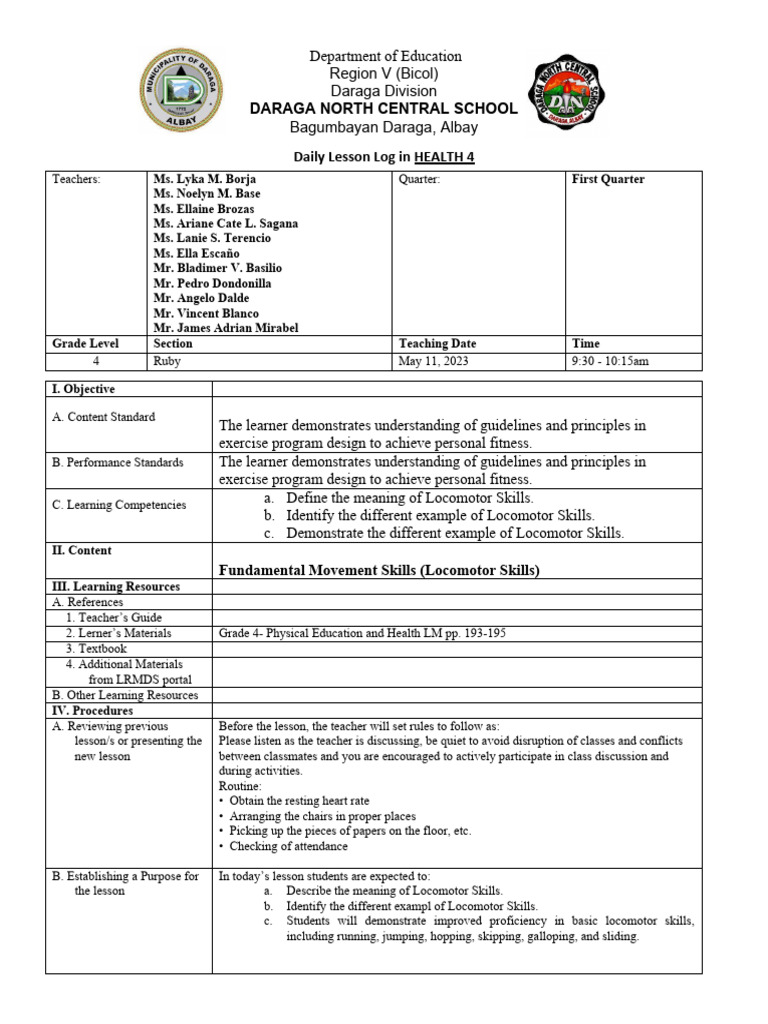 DLP- Health | PDF | Learning | Teachers