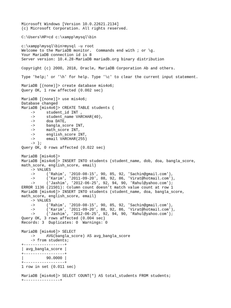 Mis-406 Assignment | PDF | My Sql | Databases