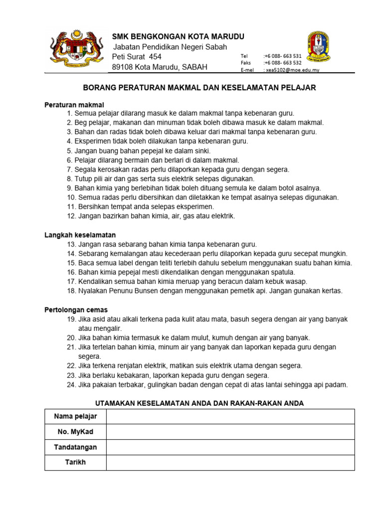 Peraturan Makmal | PDF