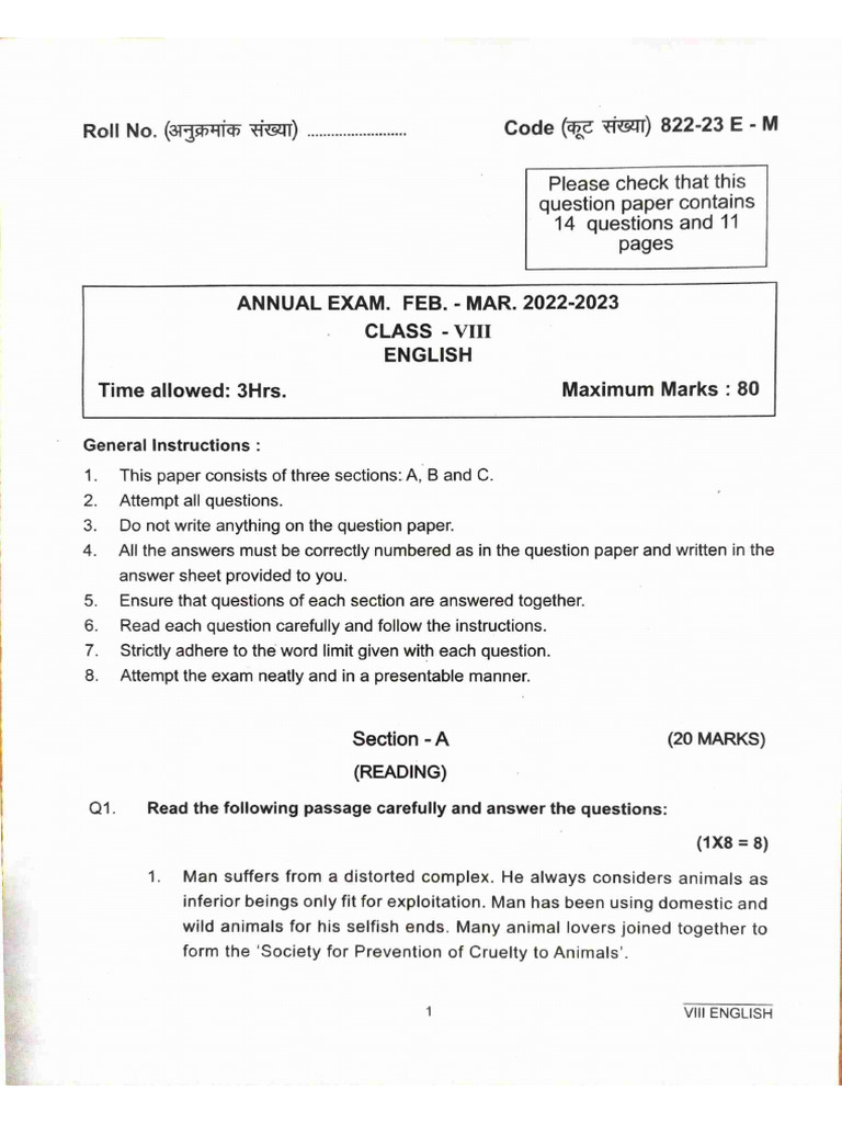 English Class 8th | PDF