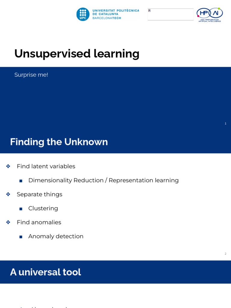 10._Unsupervised_Learning_(1h) | PDF | Cluster Analysis | Artificial Intelligence