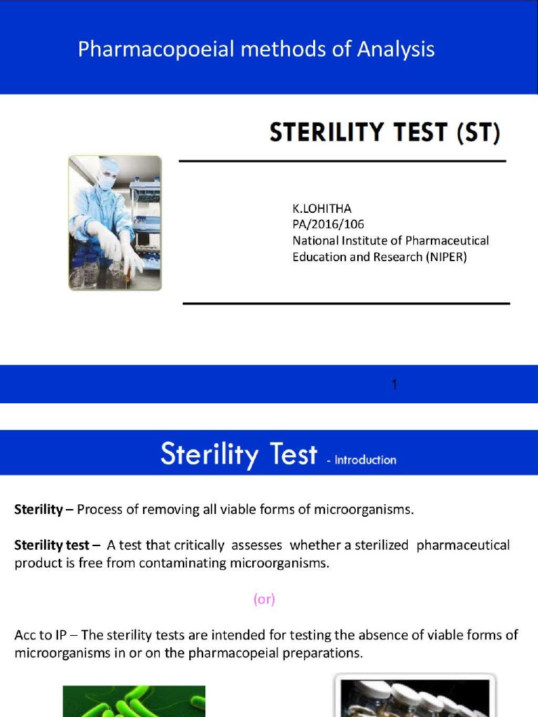Sterility Tests | PDF