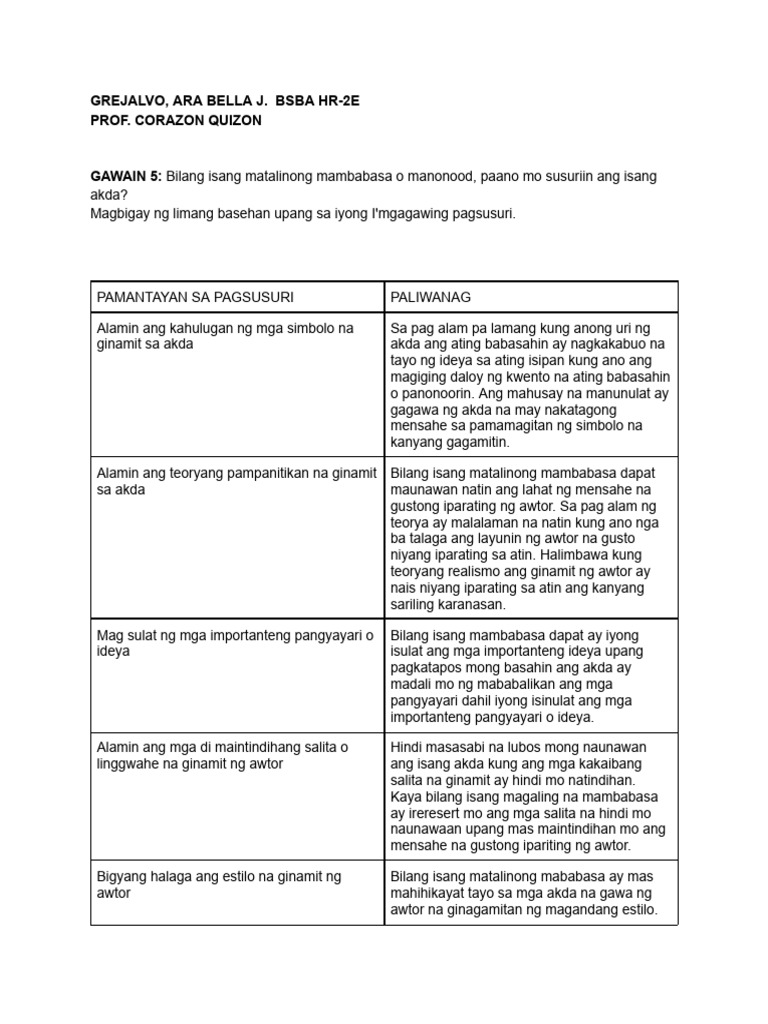 Soslit - Module 1 Gawain 5 | PDF