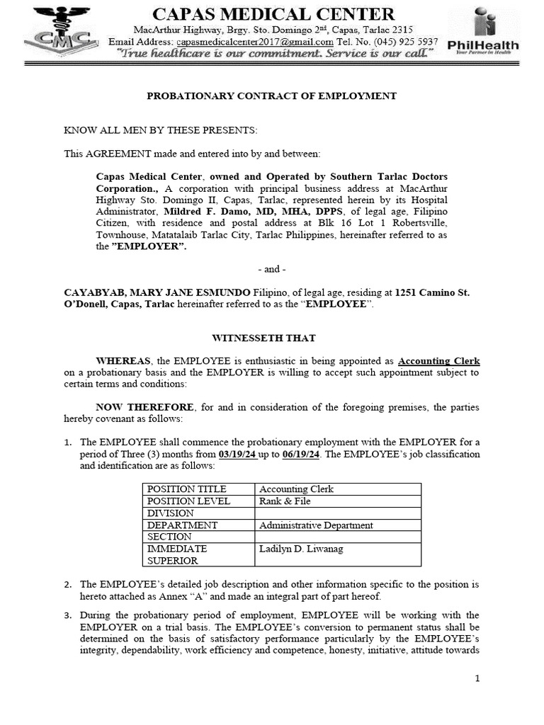 Probationary Contracts, Regular | PDF | Employment | Breach Of Contract
