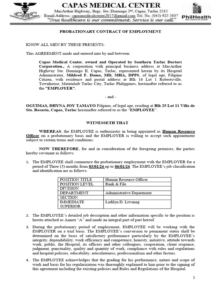 Probationary Contracts, Regular | PDF | Employment | Human Resources