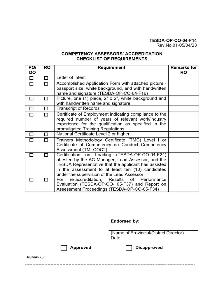 TESDA OP CO 04 Form | Download Free PDF | Audit | Confidentiality