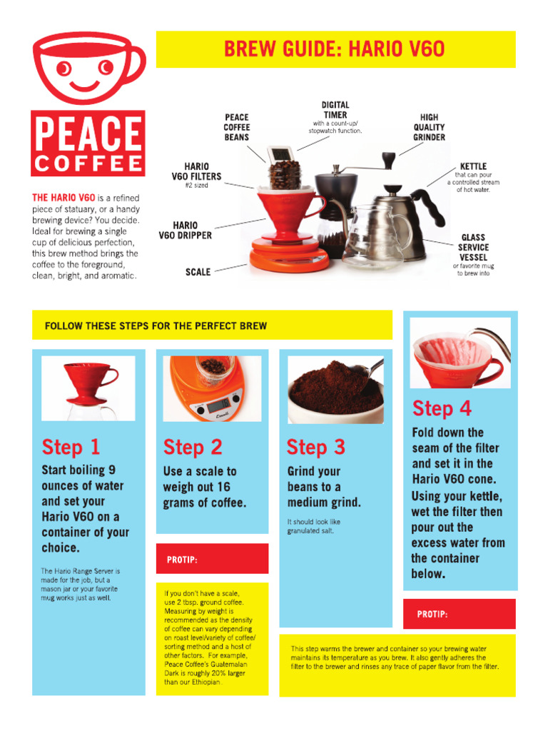 Hario V60 Brew Guide Sheet UPDATED 2 | PDF