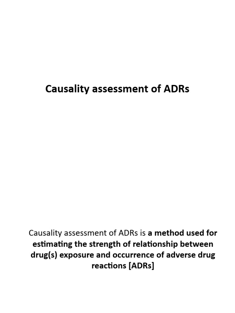 Causality Assessment of ADRs | PDF | Diseases And Disorders | Clinical ...