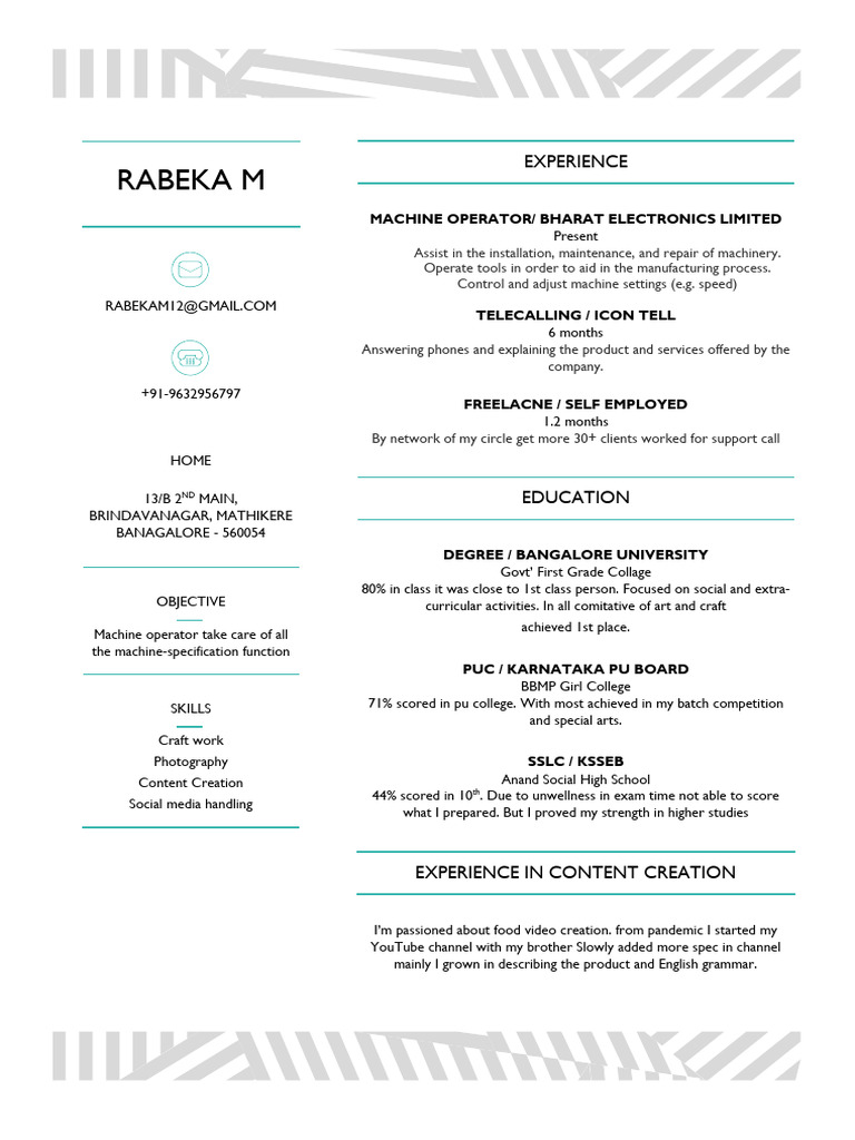 Rabeka - MR Resume Apna | PDF