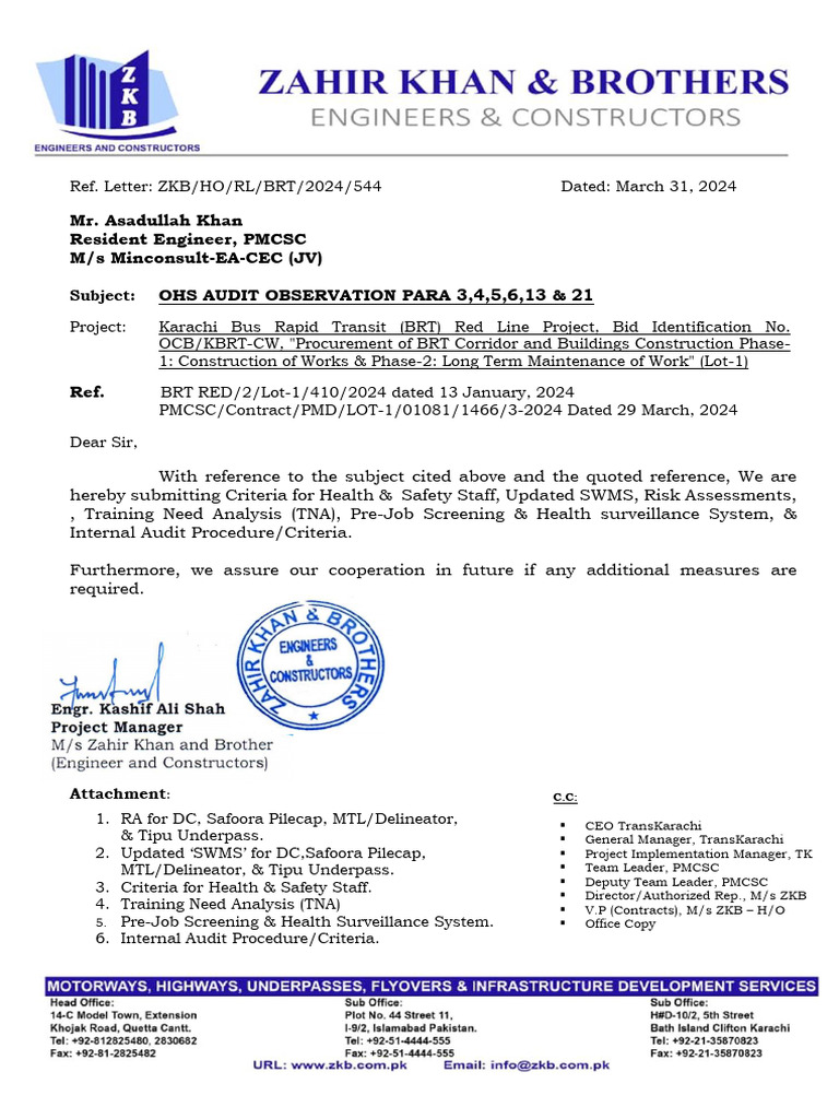 Ohs Audit Observation para 3,4,5,6,13 & 21 | Download Free PDF ...