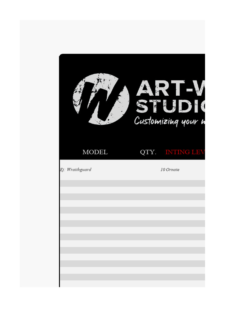 Wraithguard Quotation Request Template | PDF
