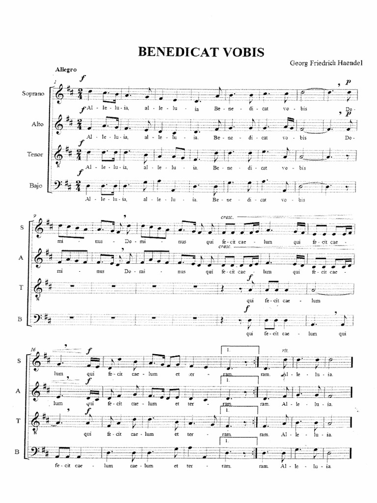 Benedicat Vobis J.F.Handel | PDF