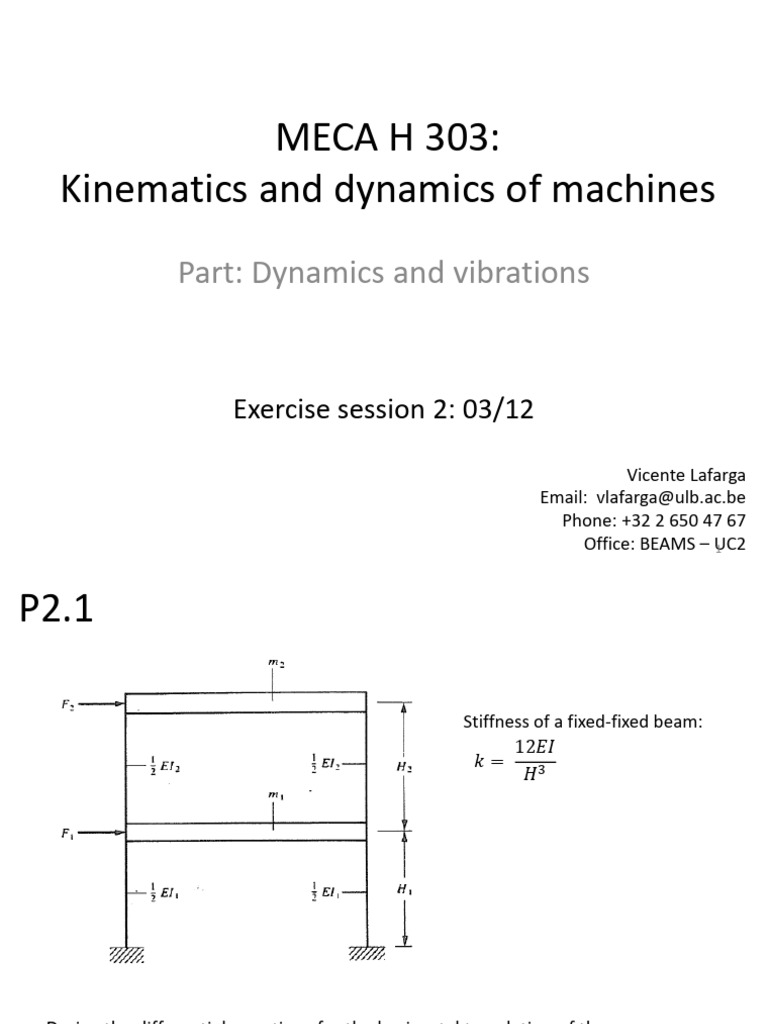 MECA H 303 Exercise Session 2 | PDF