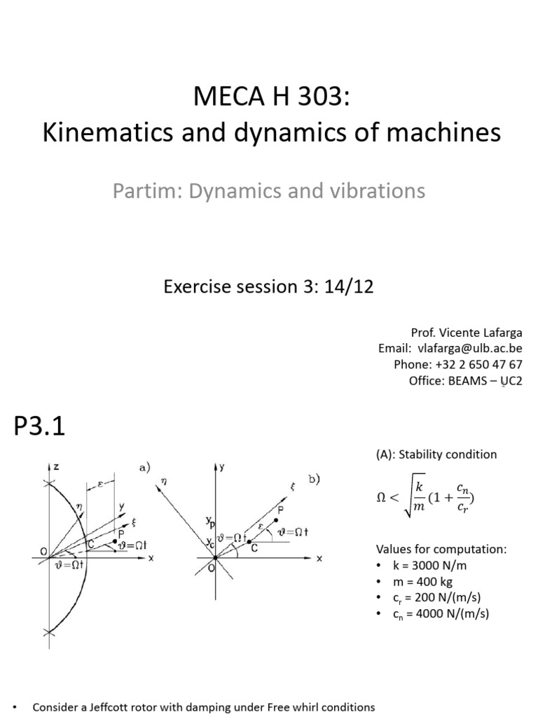 MECA H 303 Exercise Session 3 | PDF