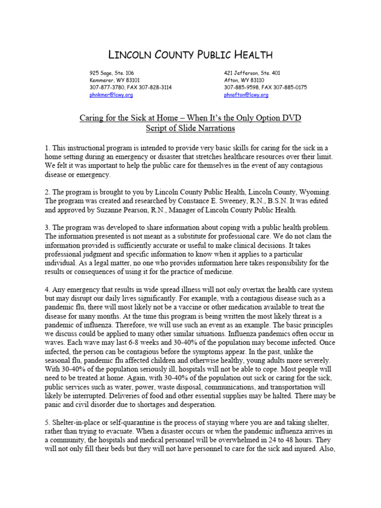 86 Script | PDF | Hand Washing | Influenza