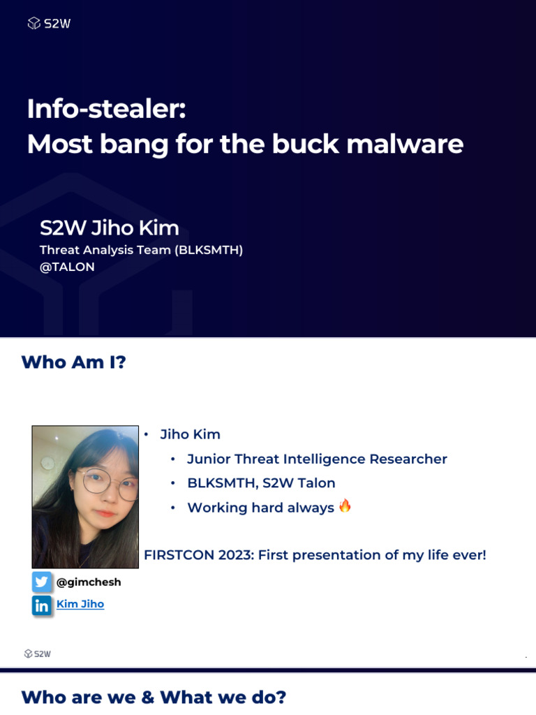 FIRSTCON23 TLPCLEAR Kim Info Stealer Most Bang For The Buck Malware | PDF | Proxy Server | Http ...