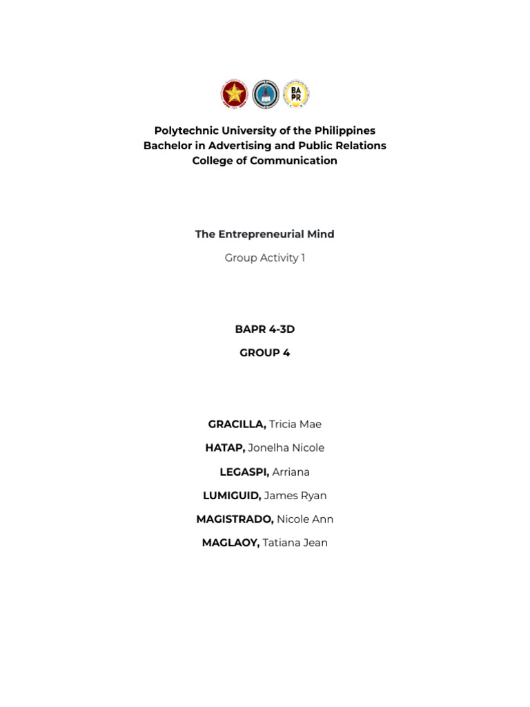 Act 1 - Group 4 - Entrep | PDF | Coffee | Human Communication