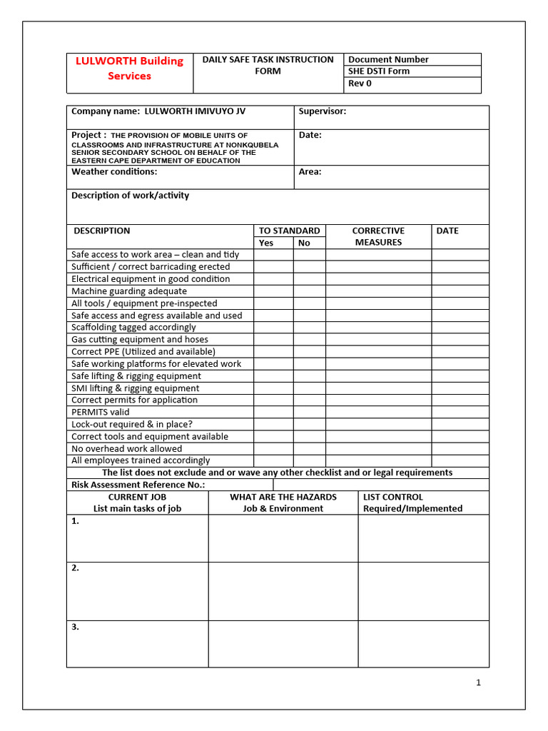 DSTI | Download Free PDF | Risk Assessment | Occupational Safety And Health