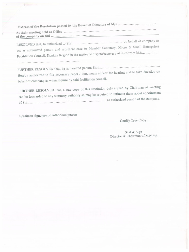 Format Board Resolution | PDF