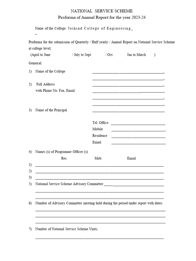 Evaluation Report Nss | PDF