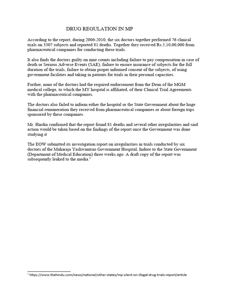 Drug Regulation in MP | PDF | Self-Improvement