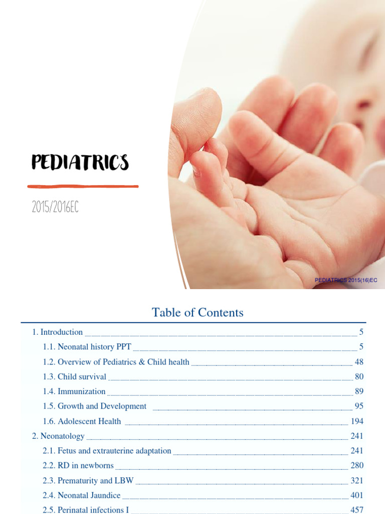 Pediatrics Handout 2015 (16) EC - Edited | PDF | Vaccines | Child Mortality