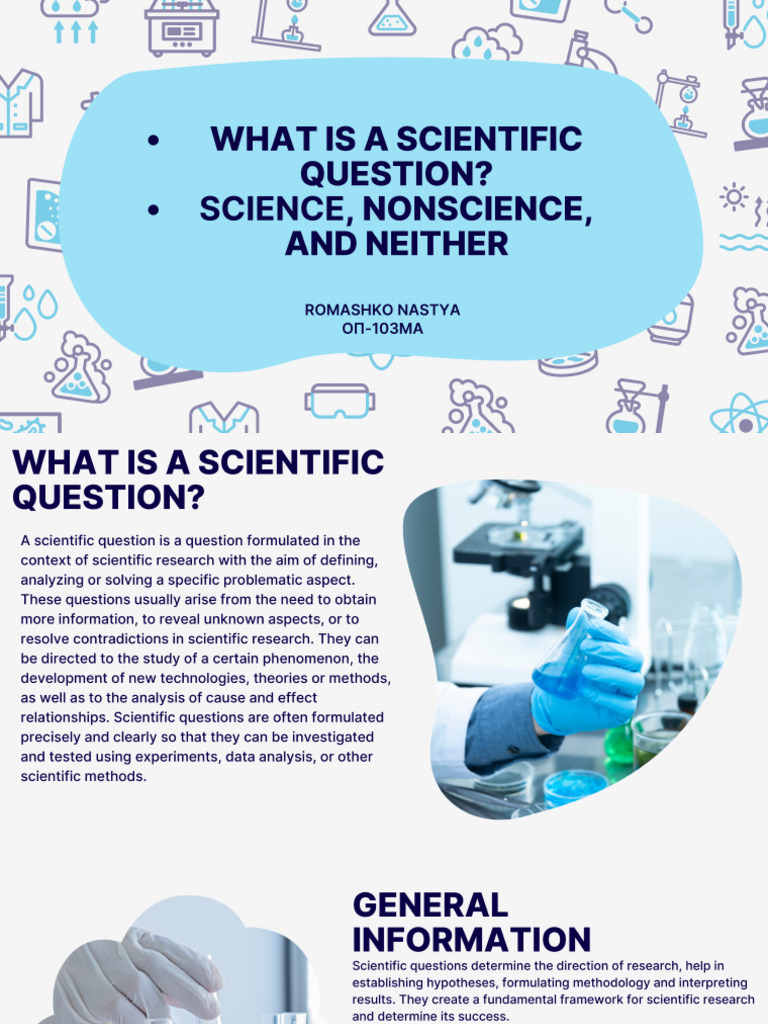 What Is A Scientific Question - Science, Nonscience, and Neither | PDF