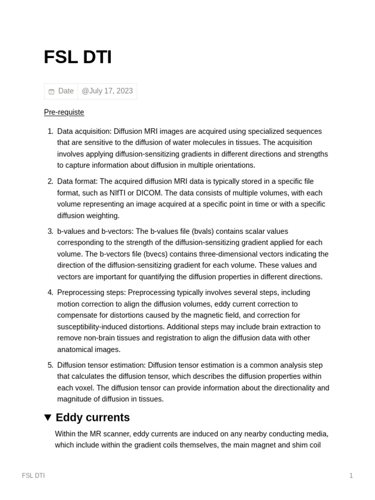 FSL Dti | PDF | Magnetic Resonance Imaging