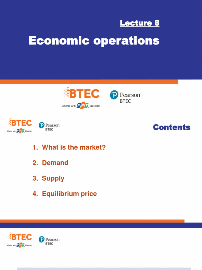 Lecture 8_Economic Operations | PDF | Supply (Economics) | Demand