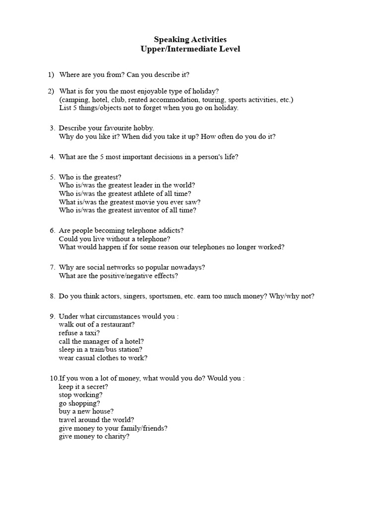 B1 Questions | PDF