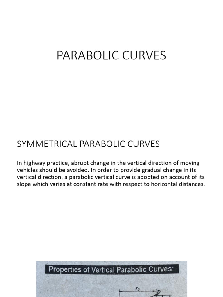 Parabolic Vertical Curve Calculations | PDF | Slope | Tangent