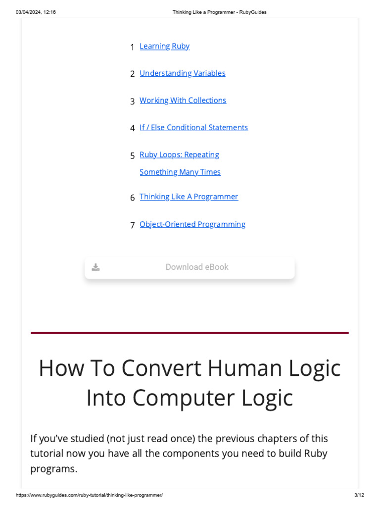 Thinking Like Programmer - RubyGuides | PDF | Computer Program ... Thinking Like Programmer - RubyGuides | PDF | Computer Program ...