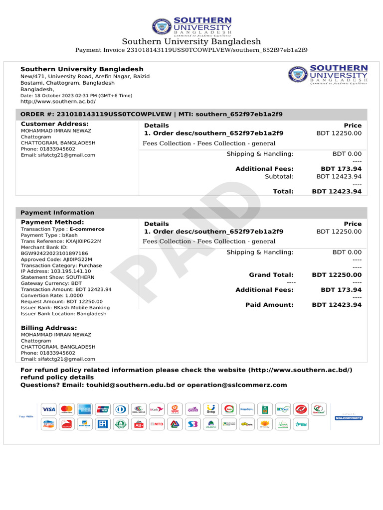 231018143119USS0TCOWPLVEW | PDF | Payments | Fee