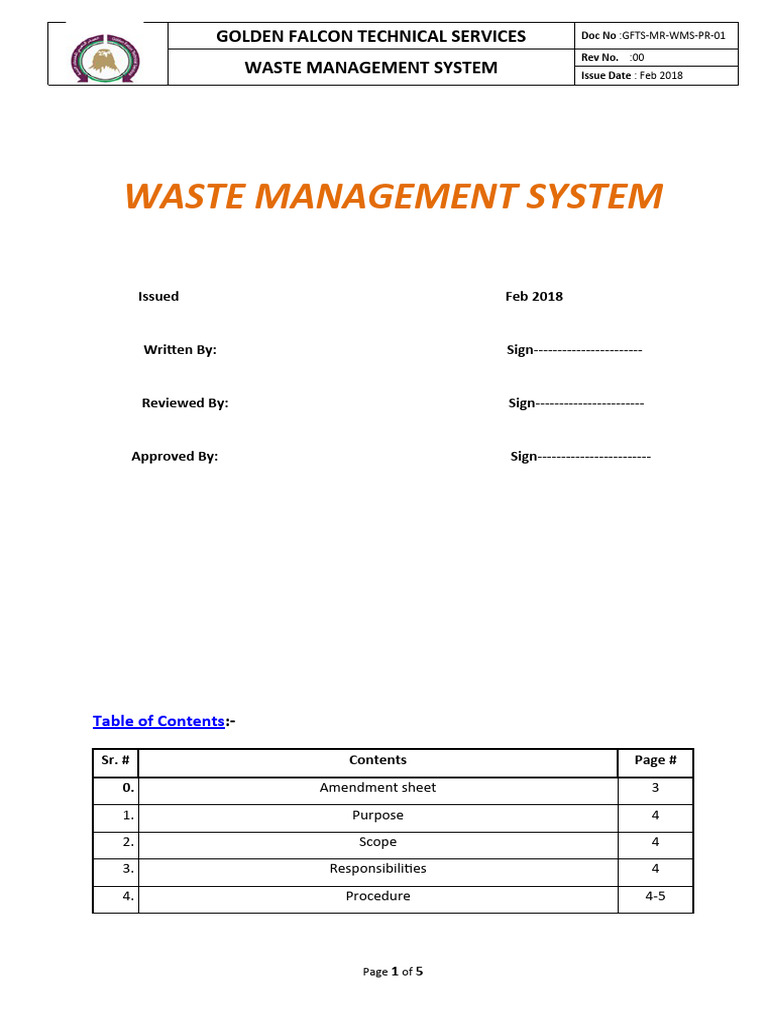 Waste Management System | PDF | Waste | Waste Management