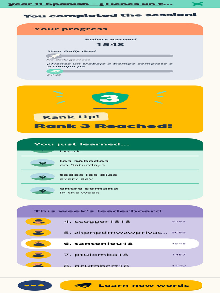 Year 11 Spanish Learning Progress | PDF