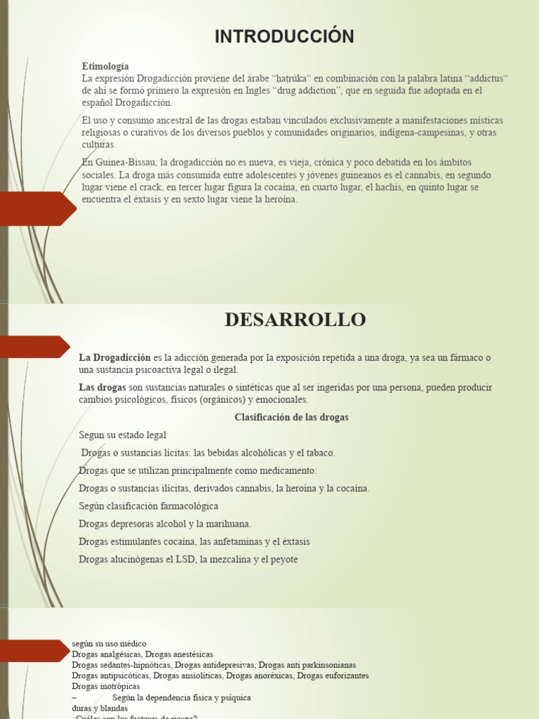 INTRODUCCIÓN | PDF | La dependencia de sustancias | Drogas