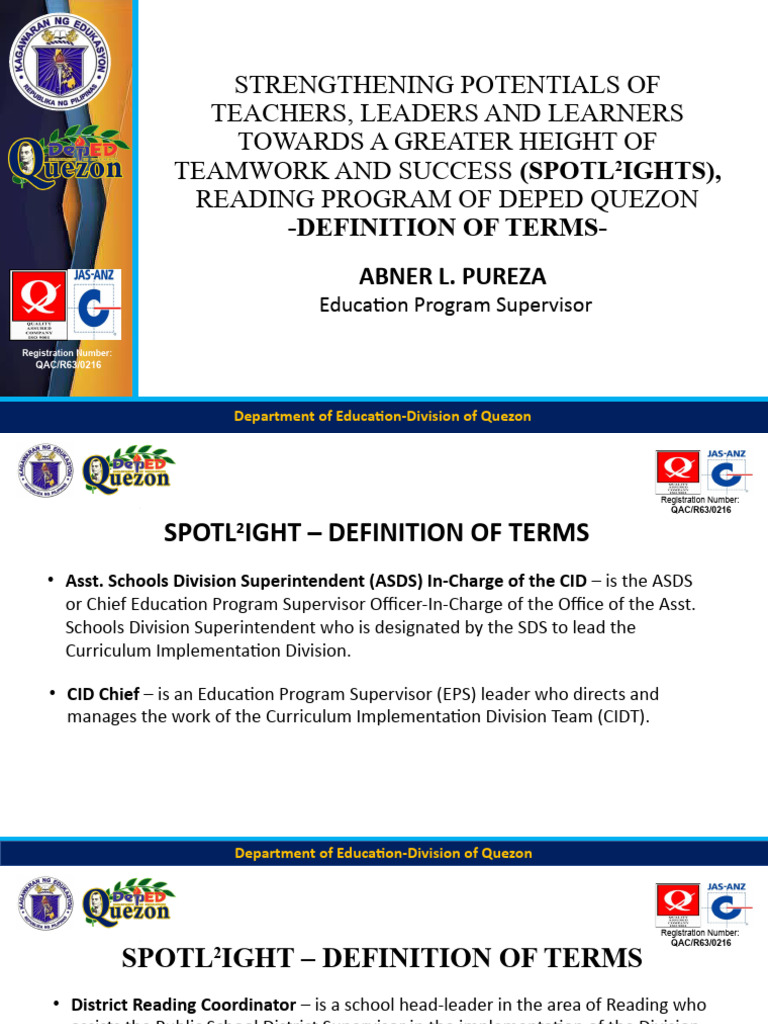1-PPT Reading Orientation and Training Definition of Terms | PDF ...
