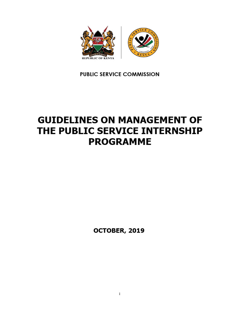 Guidelines On Management of Public Service Internship Programme ...