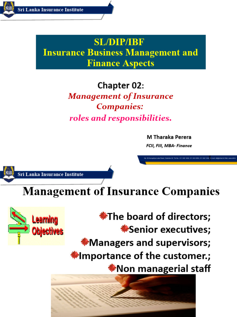 Chapter 02 - Management of Insurance Companies | PDF | Board Of ...