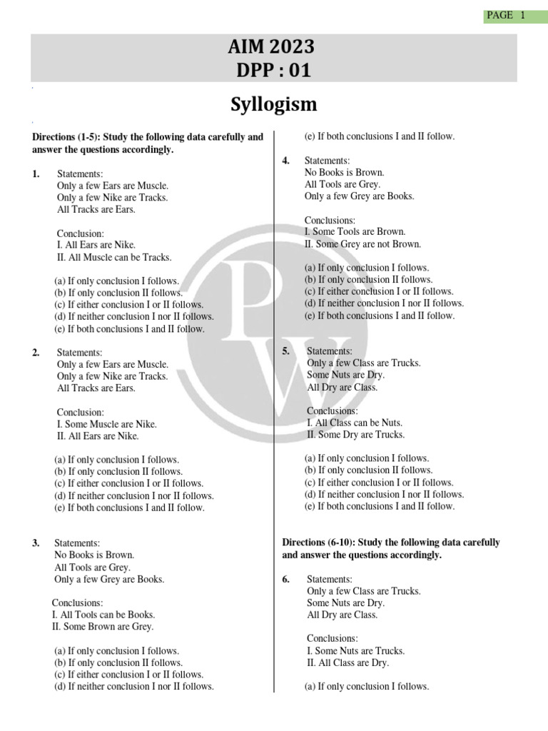 63b422c483212d0018a0b17e - ## - DPP 01 (Syllogism) | PDF | Cyberspace | Computing